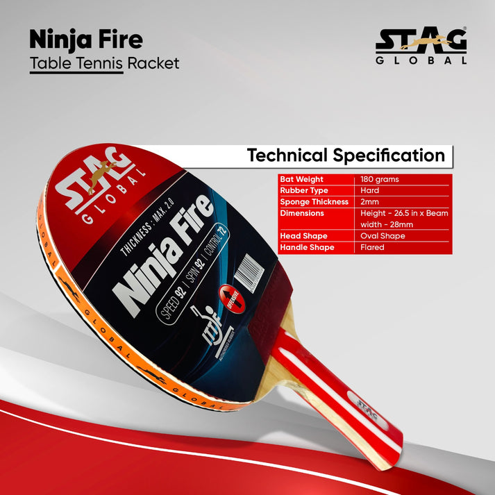 Stag Table Tennis Bat Ninja Fire – Sachdev Sports Co. Pvt Ltd